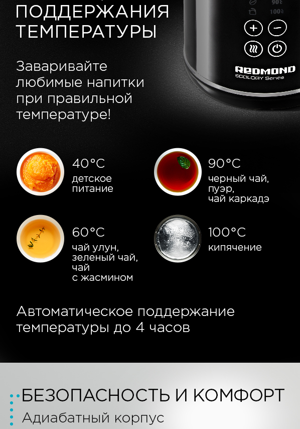 Электрический чайник REDMOND RK-M1301D: купить в Москве, СПб, России ...