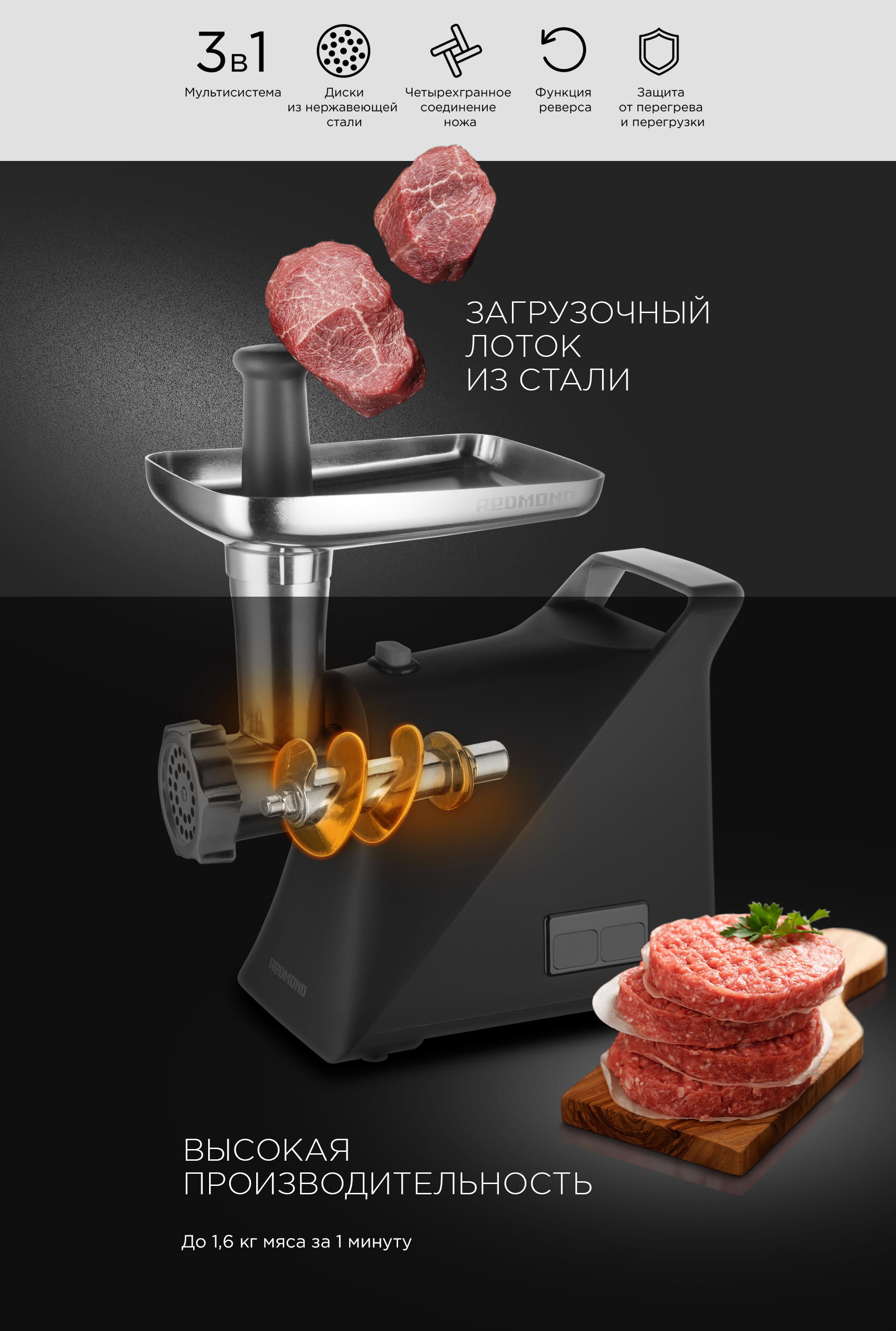 Мясорубка РЕДМОНД RMG-1245: купить в Москве, СПб, России - отзывы, цена ...